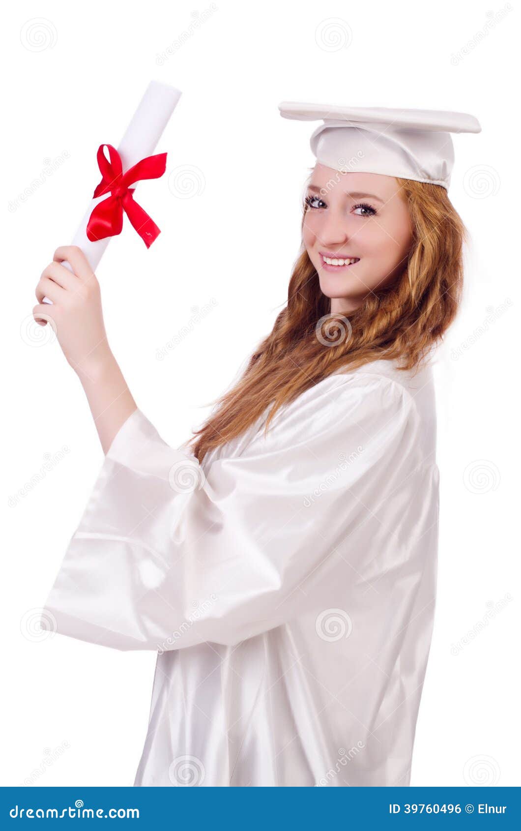 Muchacha Graduada Con El Diploma Foto de archivo - Imagen de atractivo ...