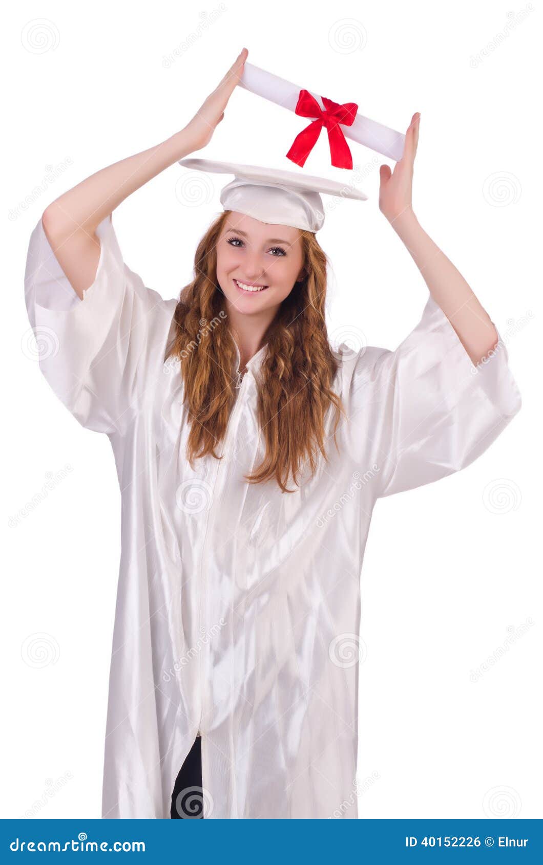 Muchacha Graduada Con El Diploma Foto de archivo - Imagen de alegre ...