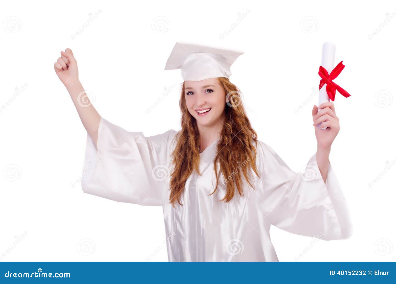 Muchacha Graduada Con El Diploma Foto de archivo - Imagen de felicidad ...