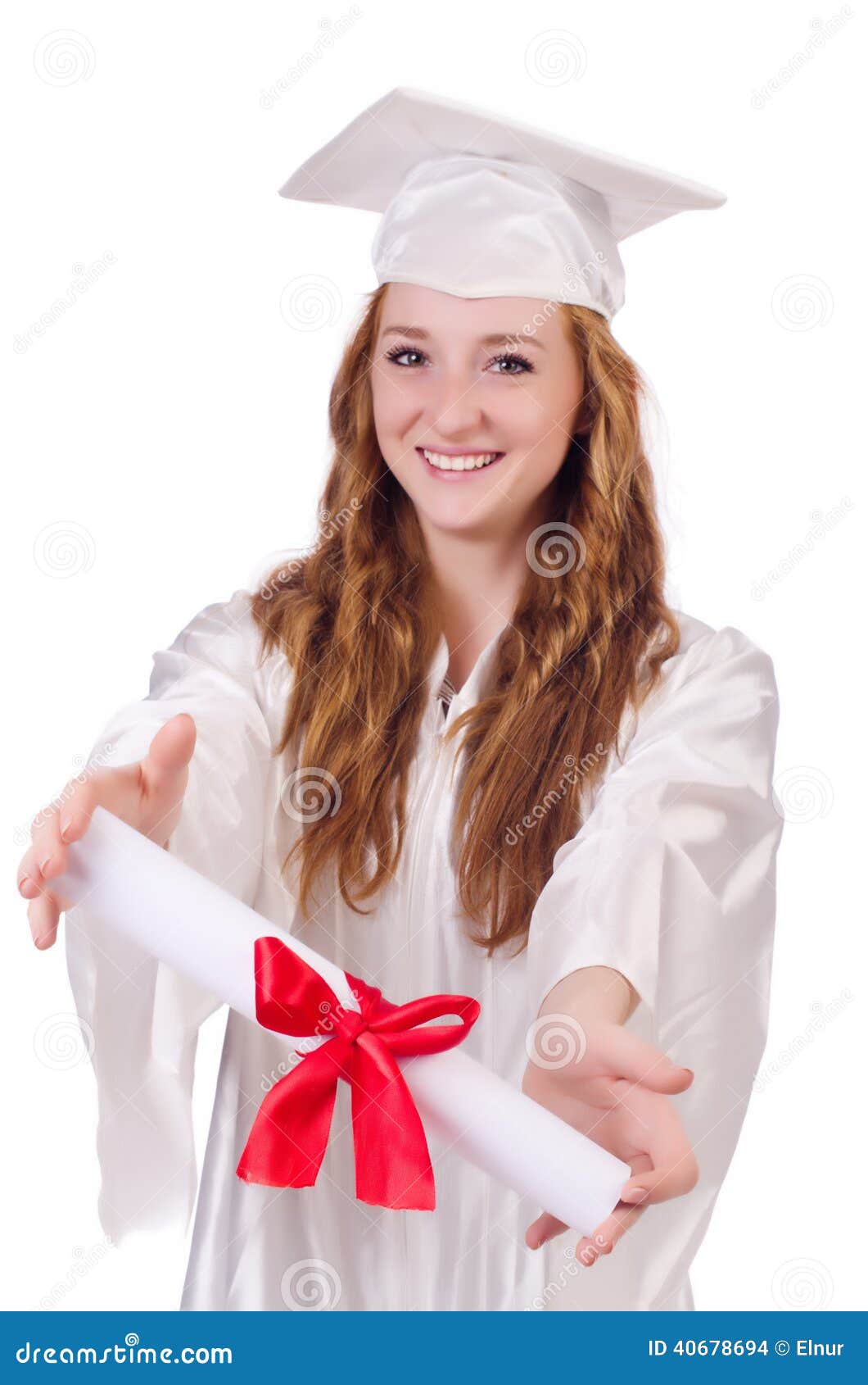 Muchacha Graduada Con El Diploma Foto de archivo - Imagen de estudio ...