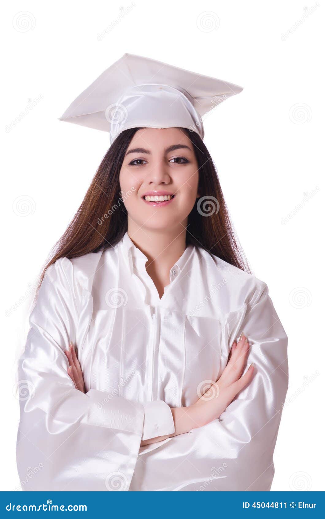 Muchacha Graduada Con El Diploma Aislado Imagen de archivo - Imagen de ...