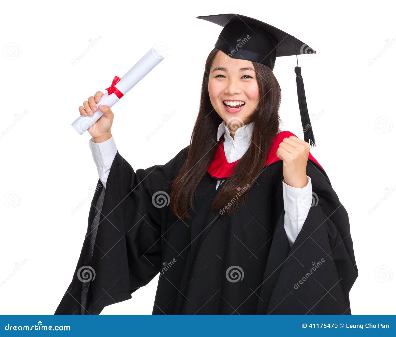 Muchacha graduada feliz foto de archivo. Imagen de logro - 41175470