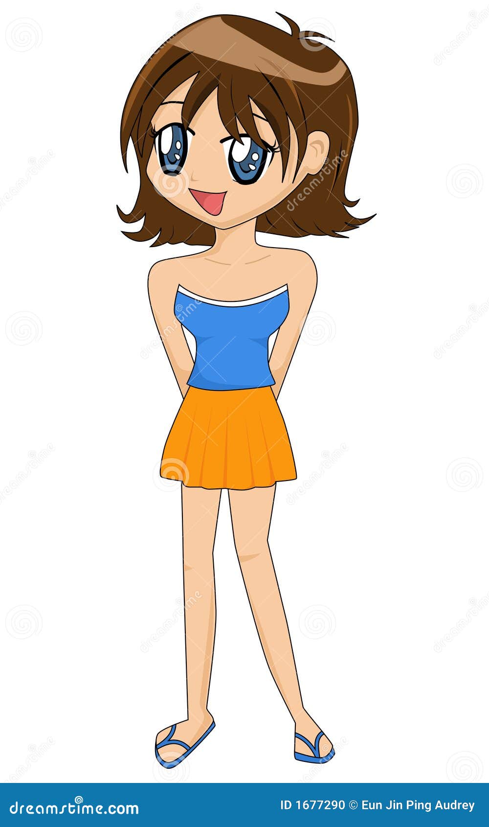 Muchacha Linda De La Historieta Ilustración del Vector - Ilustración de ...