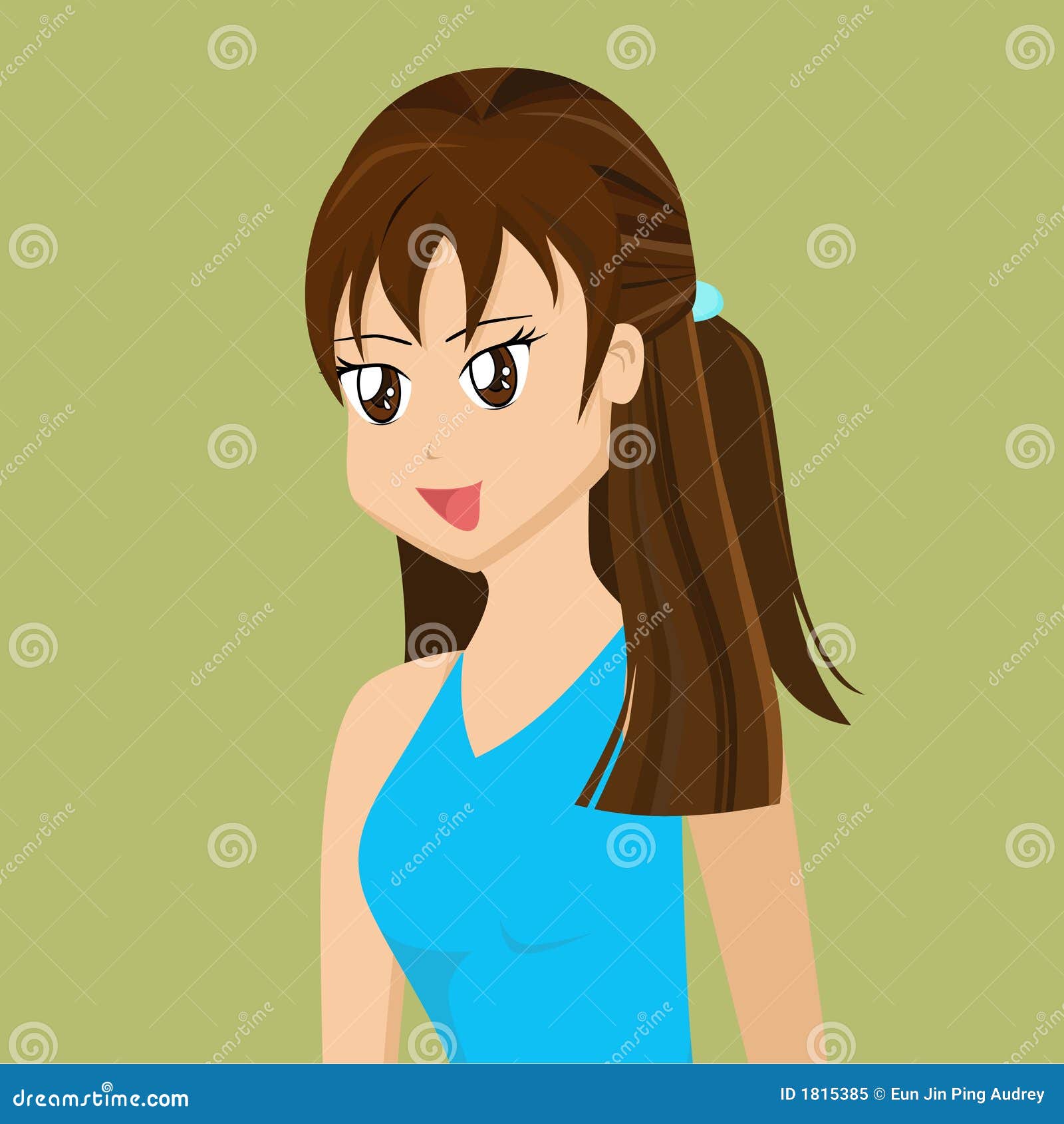 Muchacha Linda De La Historieta Ilustración del Vector - Ilustración de ...