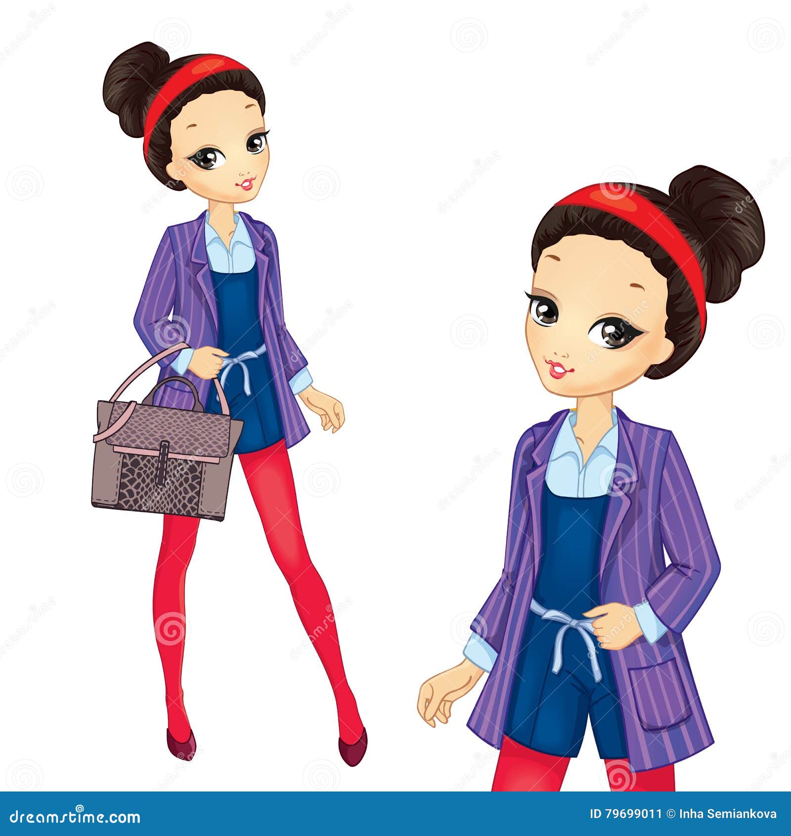 Muchacha Morena En Medias Rojas Ilustración del Vector - Ilustración de ...