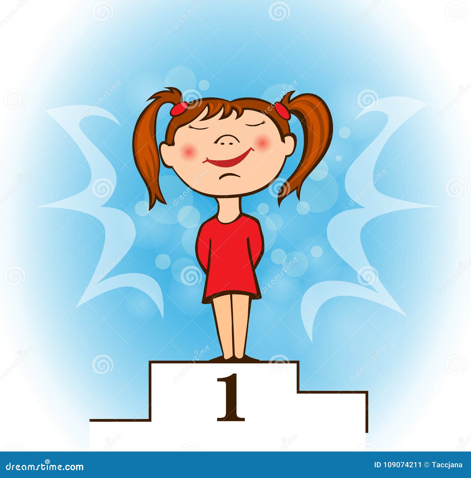 Muchacha Orgullosa En El Ejemplo Del Vector Del Podio Ilustración del ...