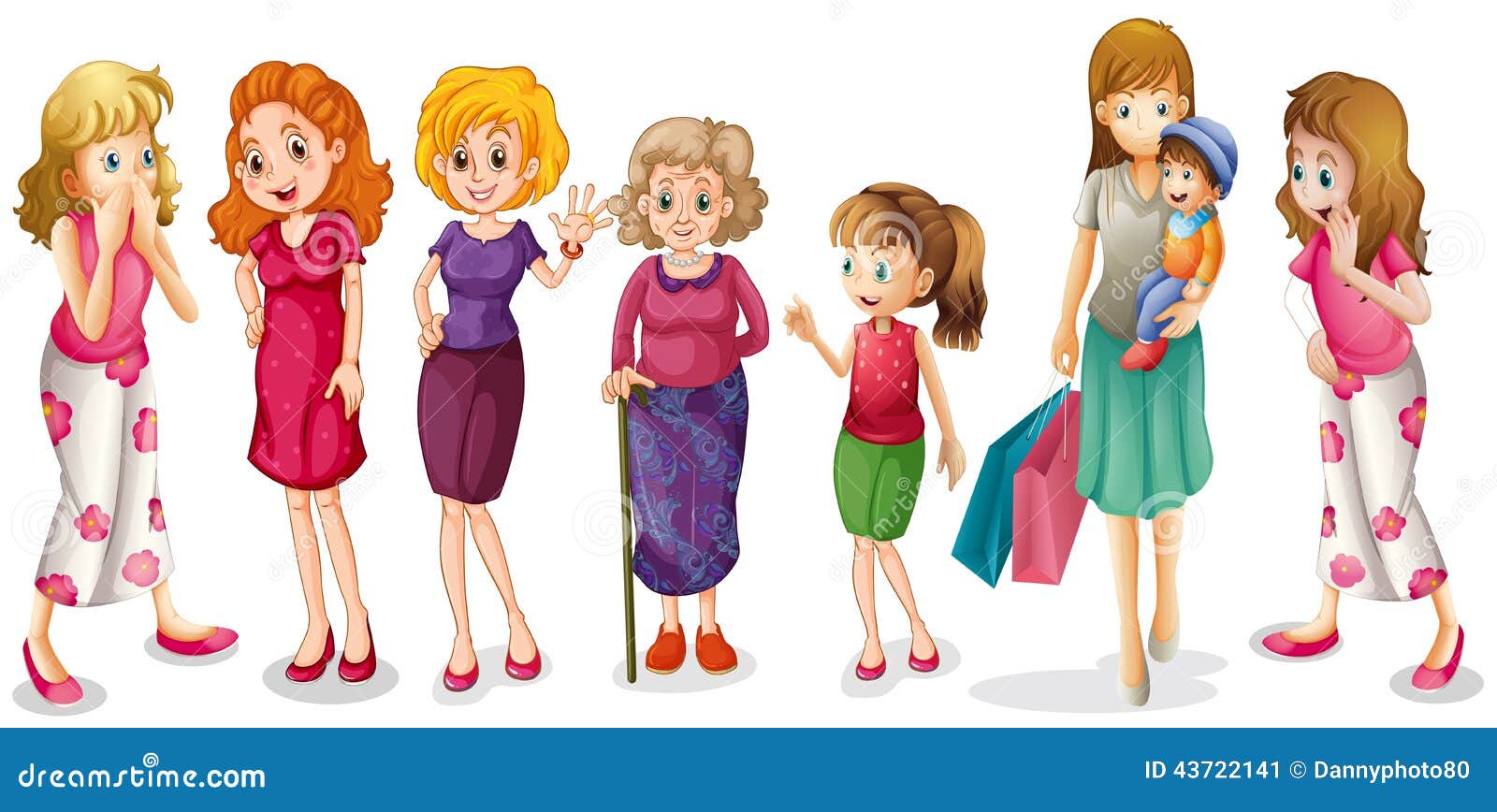 Muchachas De Todas Las Edades Ilustración del Vector - Ilustración de ...