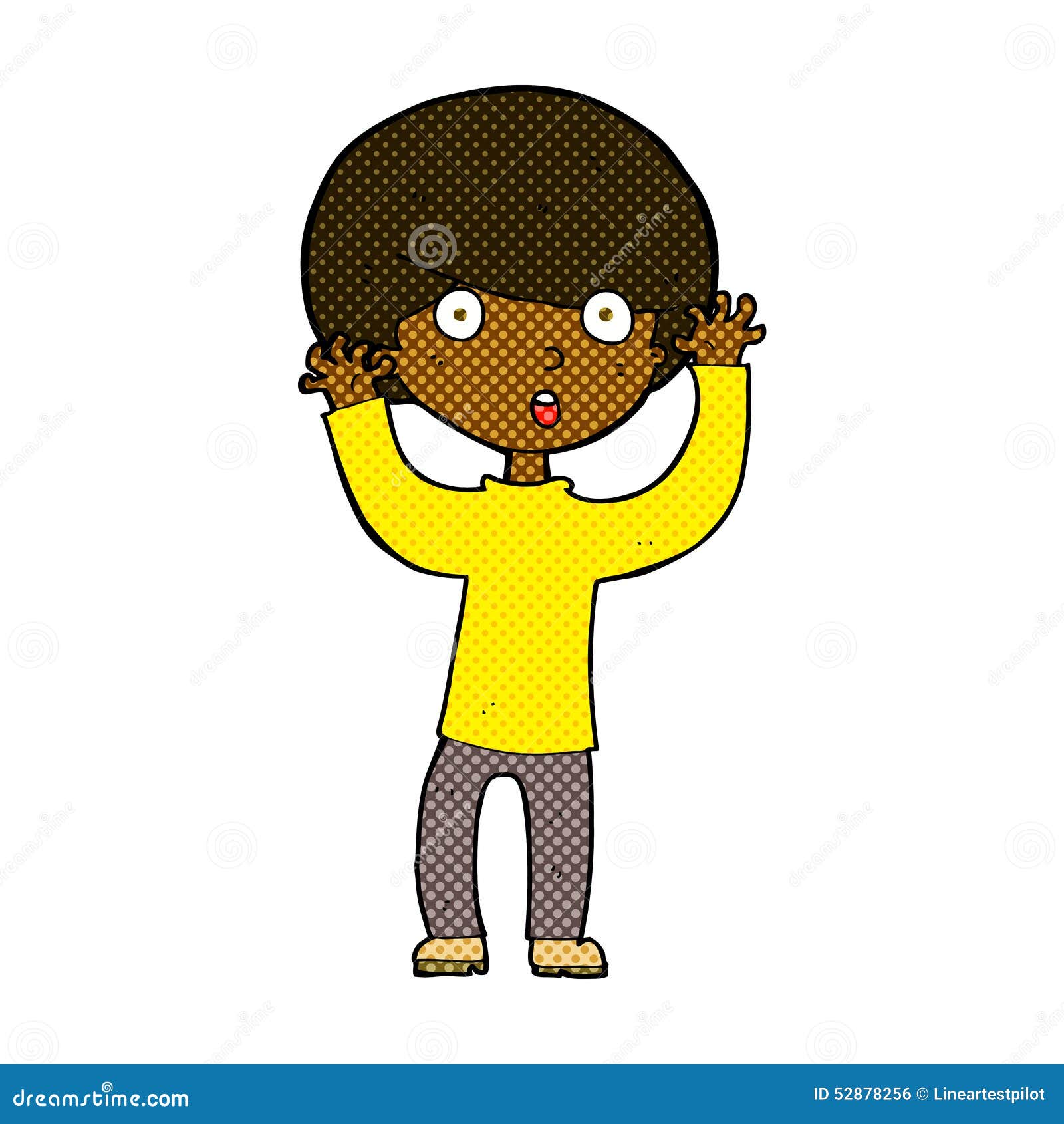 Muchacho Asustado Historieta Cómica Stock de ilustración - Ilustración ...