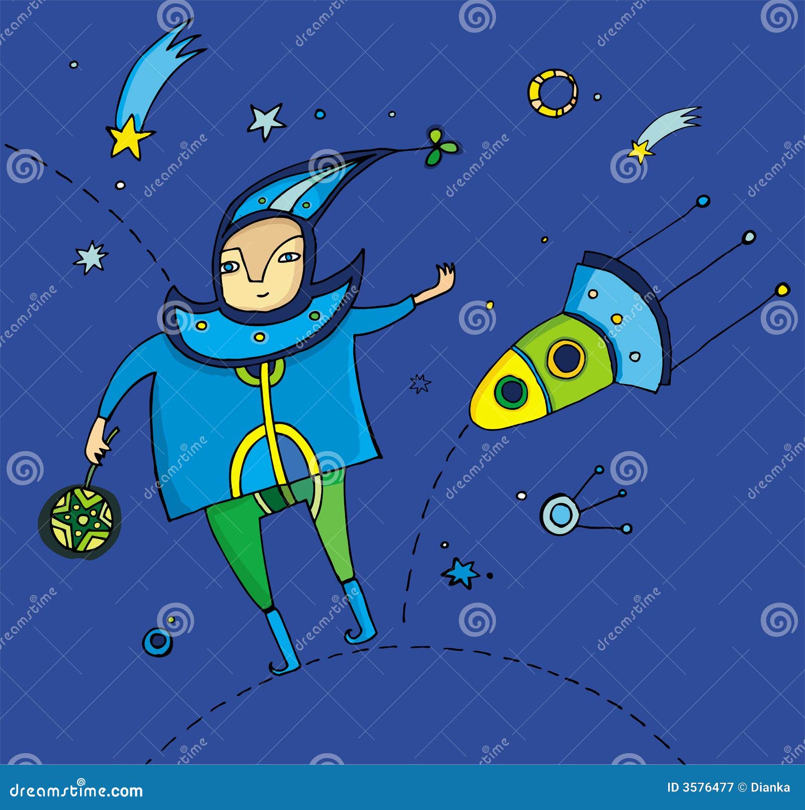 Muchacho de Cosmo ilustración del vector. Ilustración de fresco - 3576477