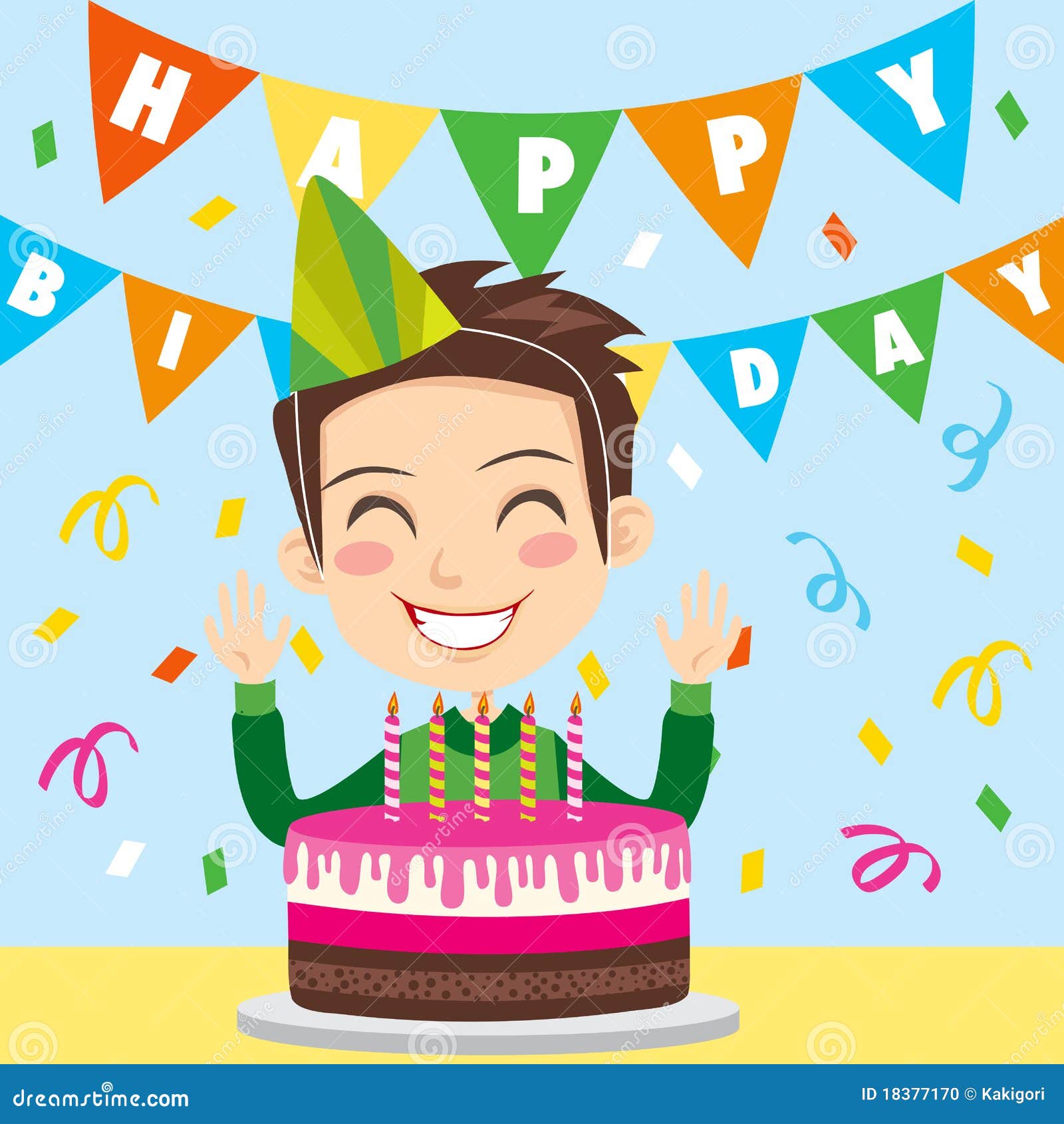 Muchacho Del Feliz Cumpleaños Ilustración del Vector - Ilustración de ...