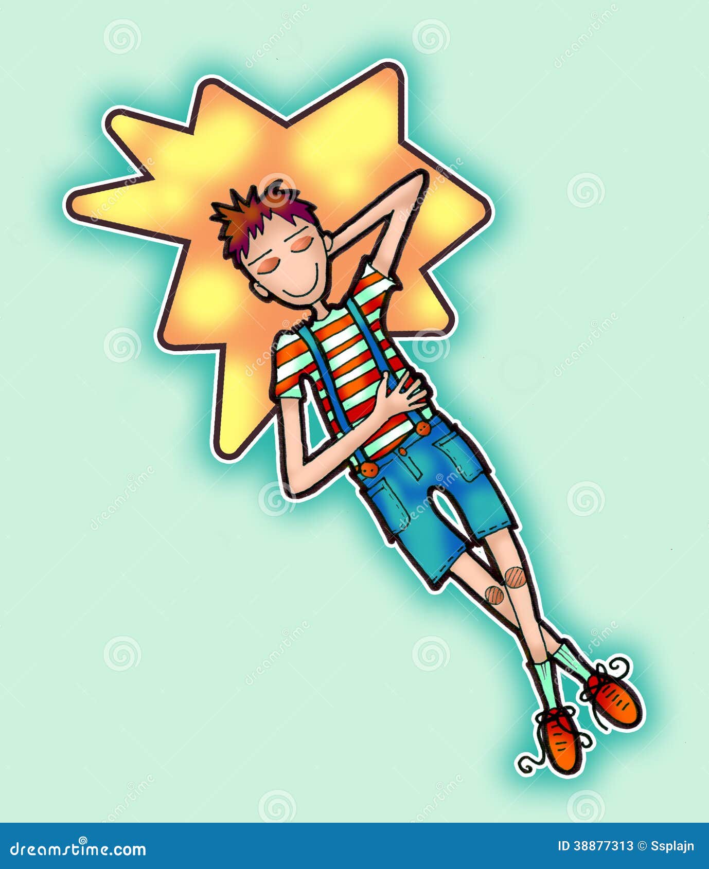 Muchacho feliz stock de ilustración. Ilustración de disfrutar - 38877313