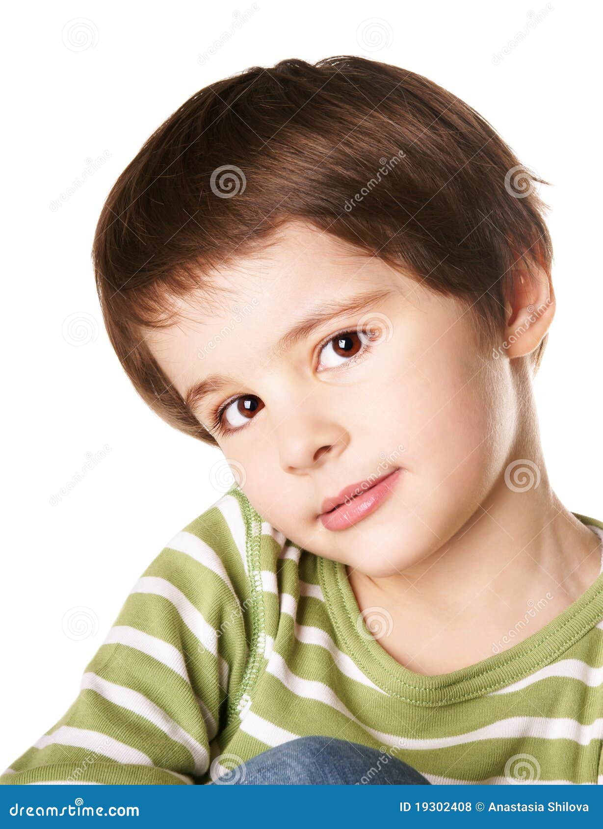 Muchacho lindo foto de archivo. Imagen de estudio, blanco - 19302408