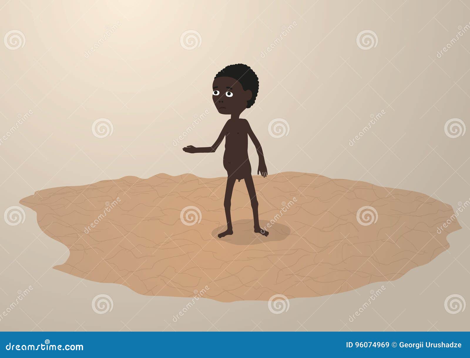 Muchacho muerto de hambre ilustración del vector. Ilustración de clima ...