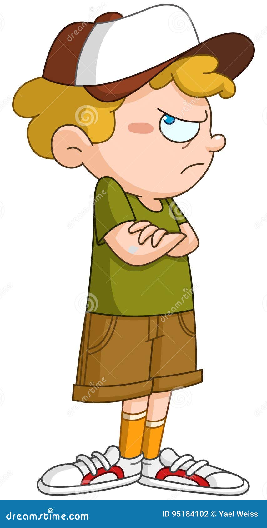 Muchacho obstinado ilustración del vector. Ilustración de pintura ...