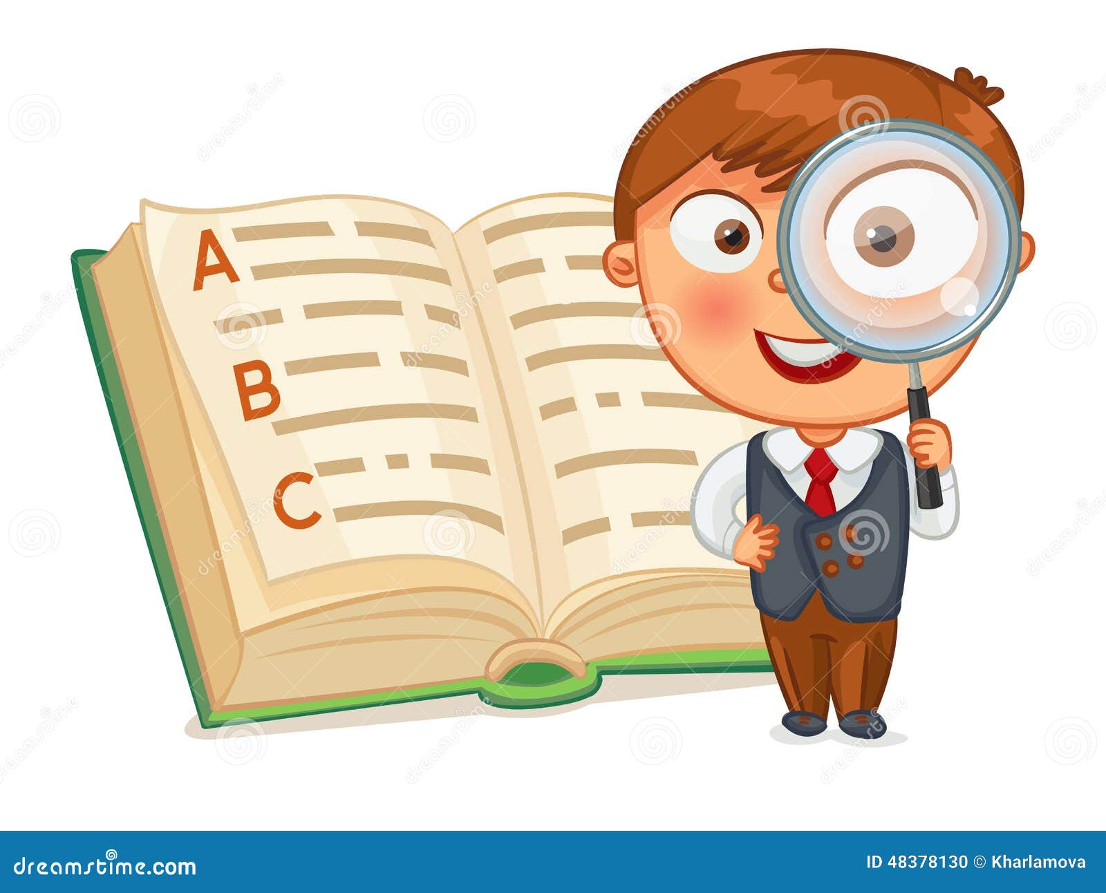 Muchacho Que Mira A Través De Una Lupa Ilustración del Vector - Imagen ...