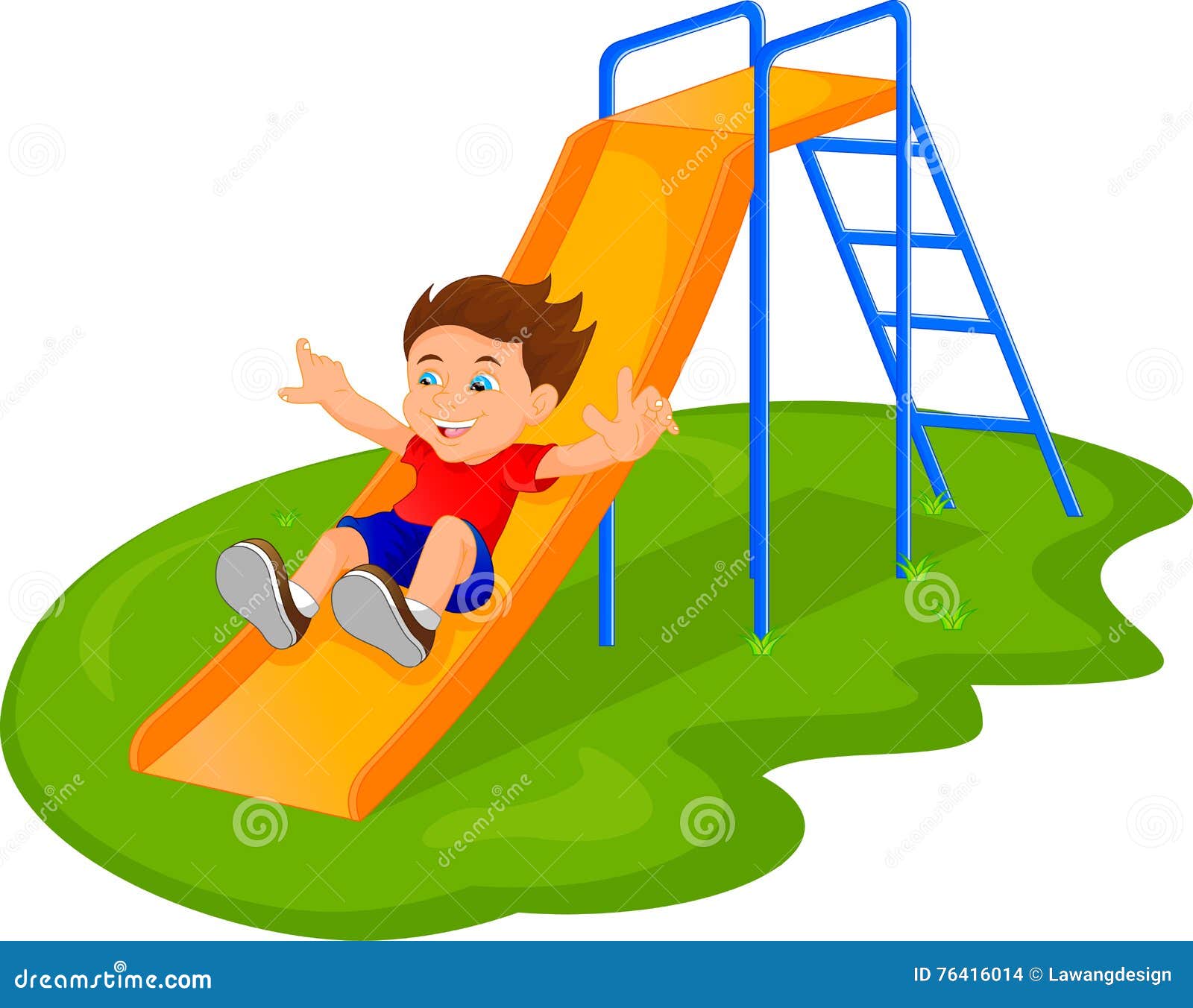 Muchacho Que Resbala En El Parque Ilustración del Vector - Ilustración ...