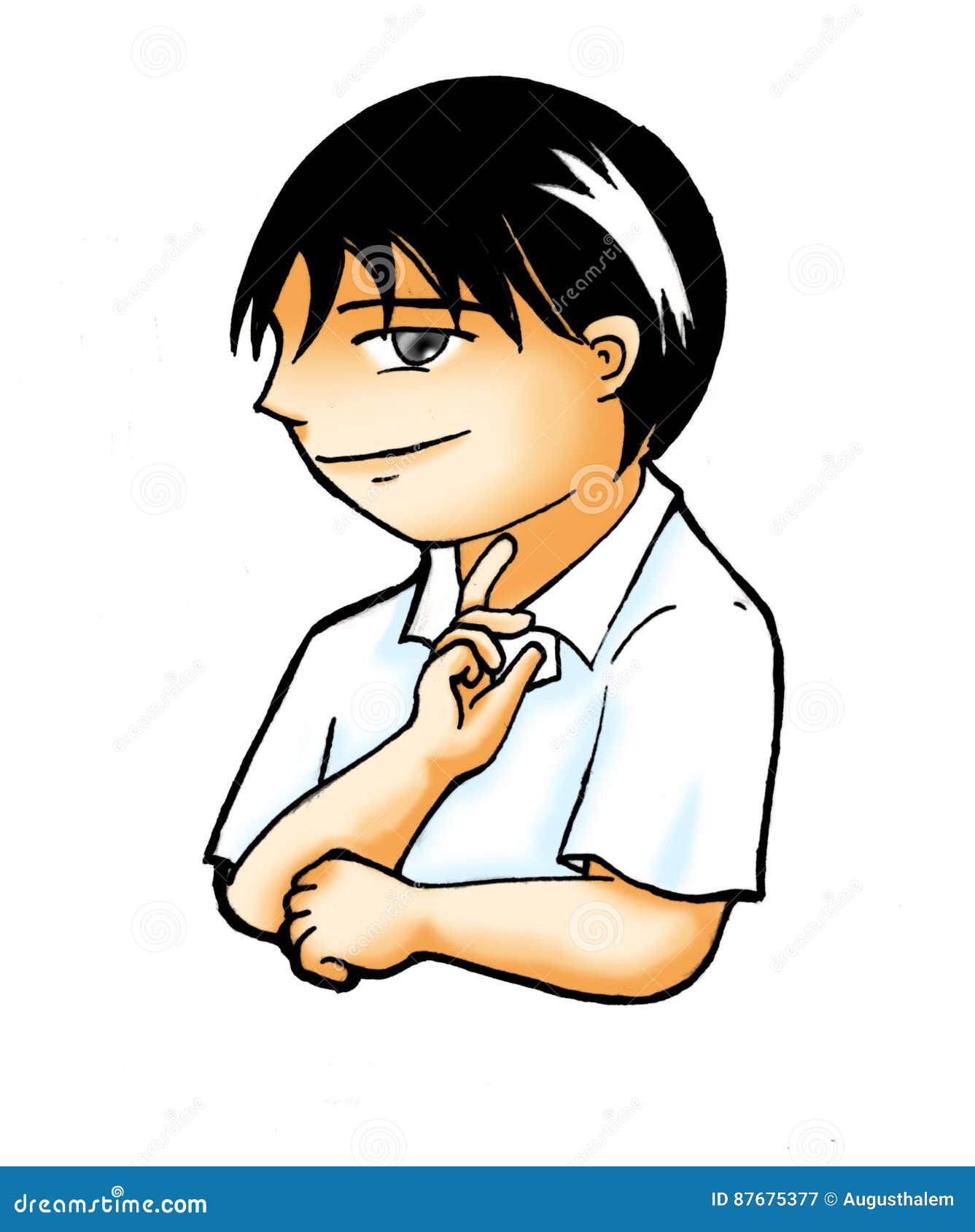 Muchacho Sonriente Feliz Con La Cara Astuta Stock de ilustración ...