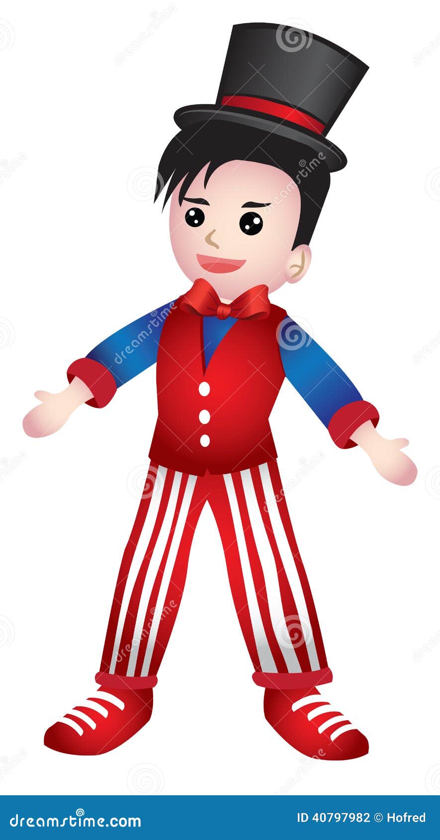 Muchacho Vestido Como Mago Vector Cartoon Ilustración del Vector ...