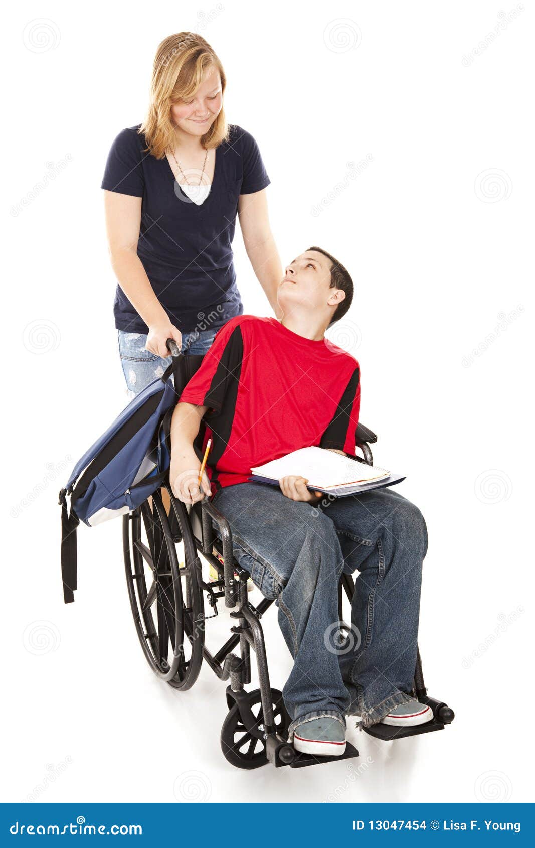 Muchacho y amigo lisiados foto de archivo. Imagen de empujar - 13047454