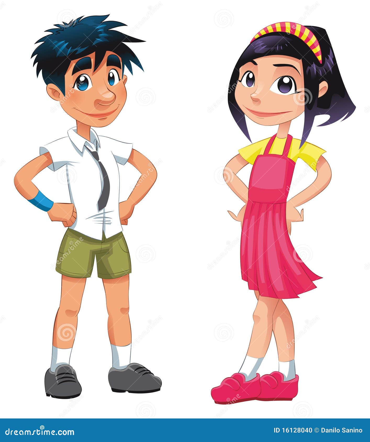 Muchacho y muchacha. ilustración del vector. Ilustración de pares ...