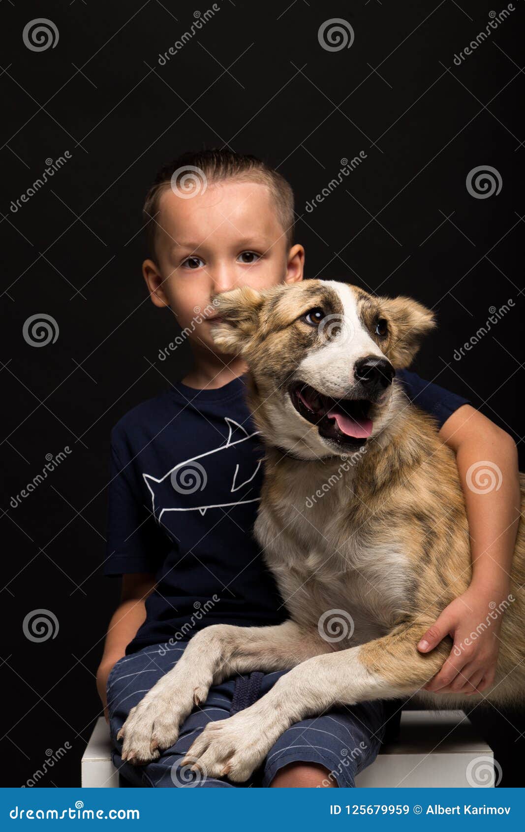 Muchacho y perro imagen de archivo. Imagen de cuidado - 125679959