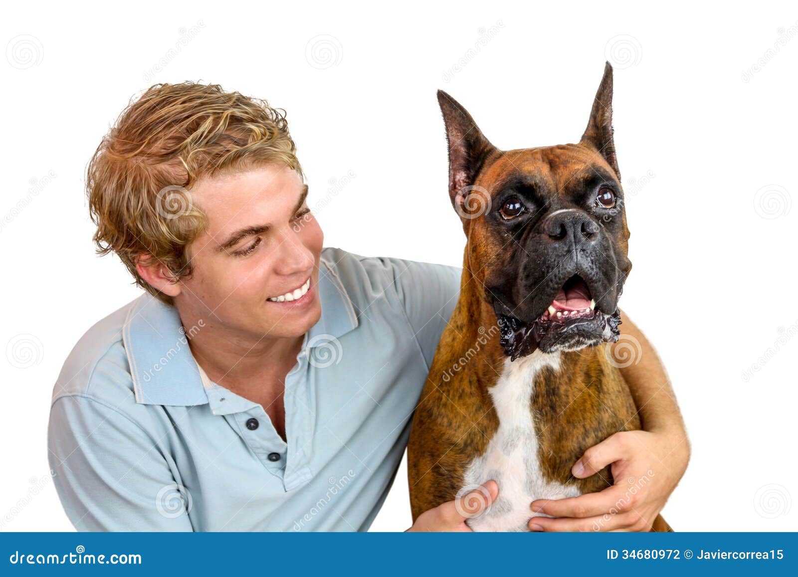 Muchacho y su perro foto de archivo. Imagen de amistad - 34680972