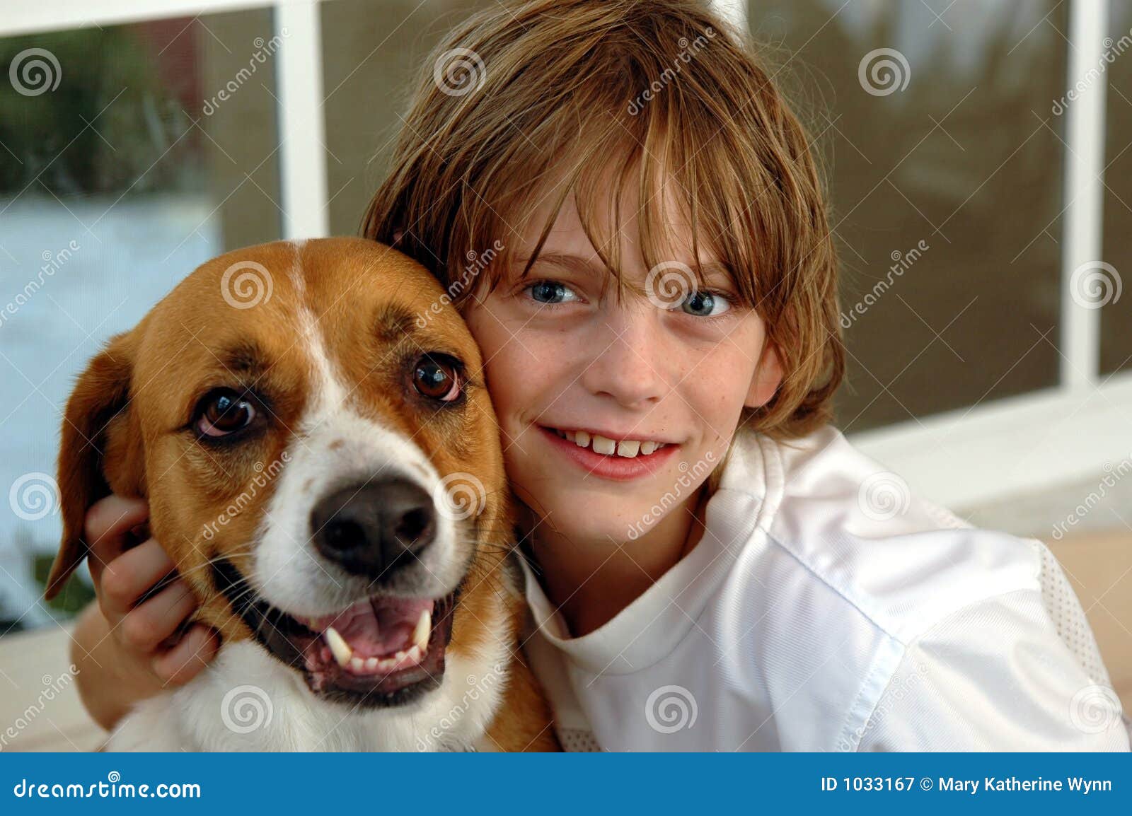 Muchacho y su perro grande imagen de archivo. Imagen de risa - 1033167