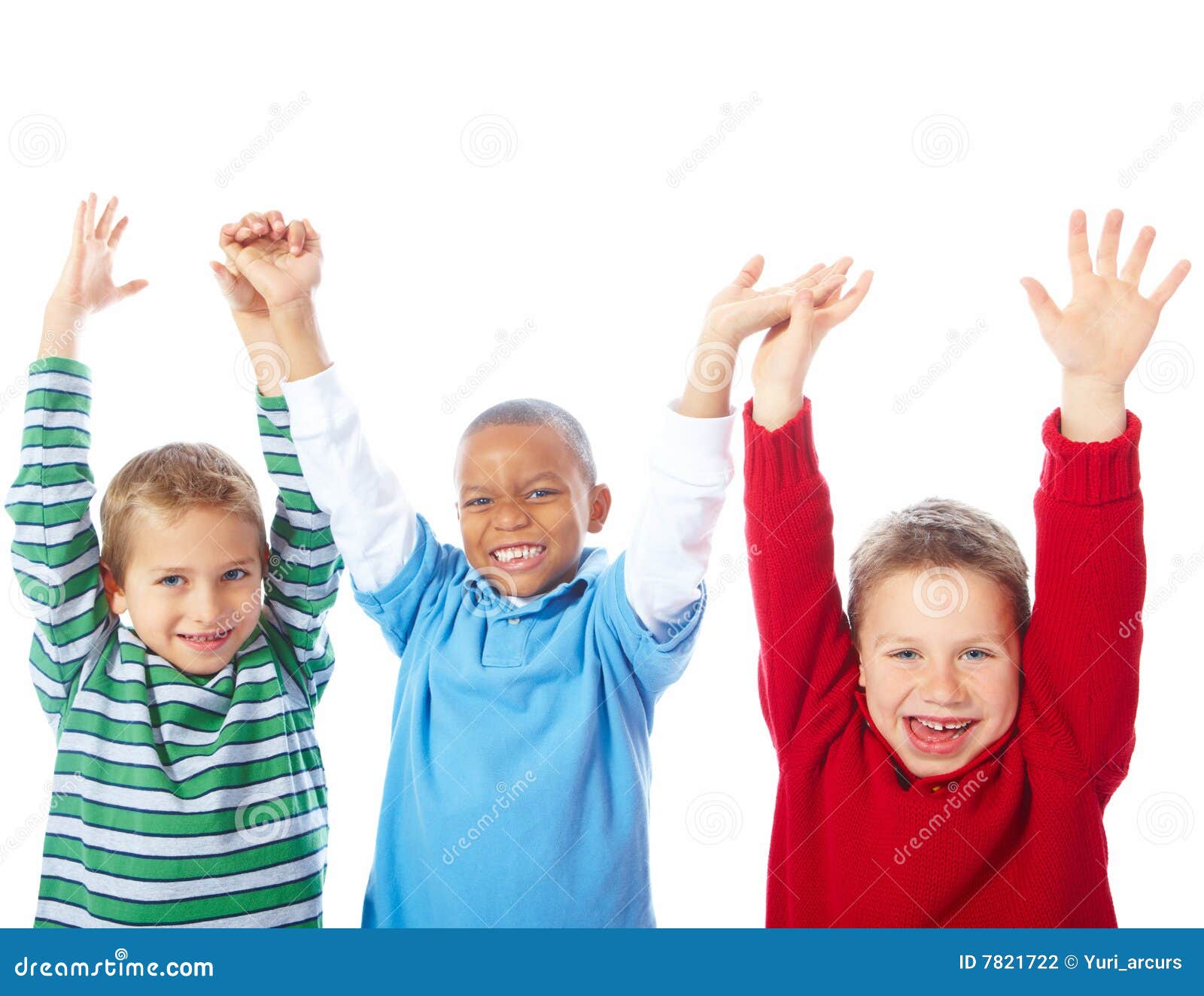 Muchachos Jovenes Con Sus Manos Levantadas Foto de archivo - Imagen de ...