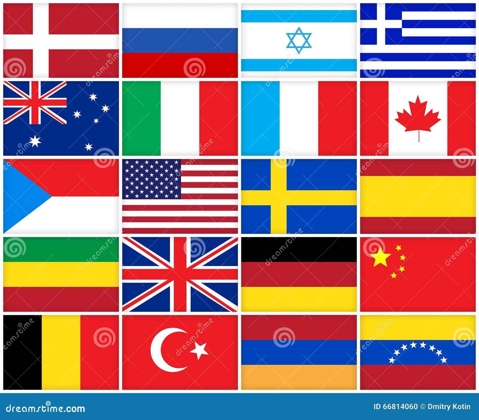 Muchas Banderas De Los Países Diferentes Stock de ilustración ...