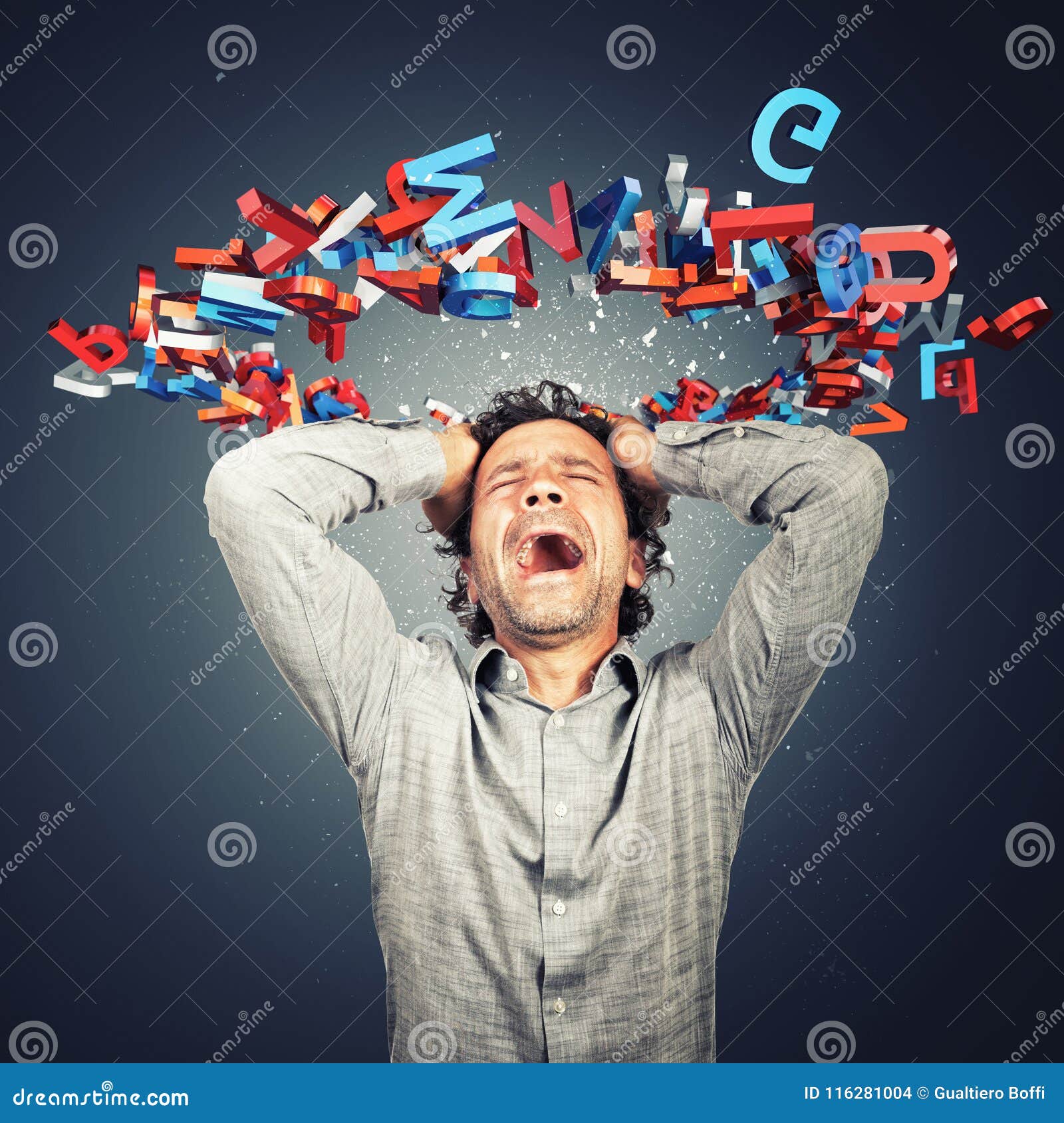 A muchas cosas en mi mente foto de archivo. Imagen de problema - 116281004