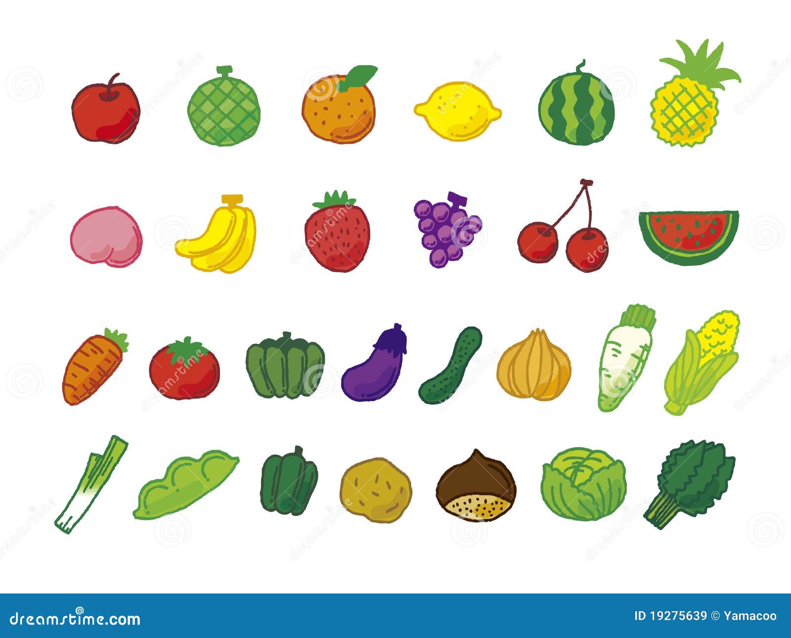 Muchas legumbres de fruta ilustración del vector. Ilustración de ...