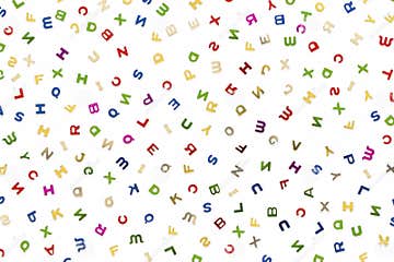 Muchas Letras De Diversos Colores Stock de ilustración - Ilustración de ...