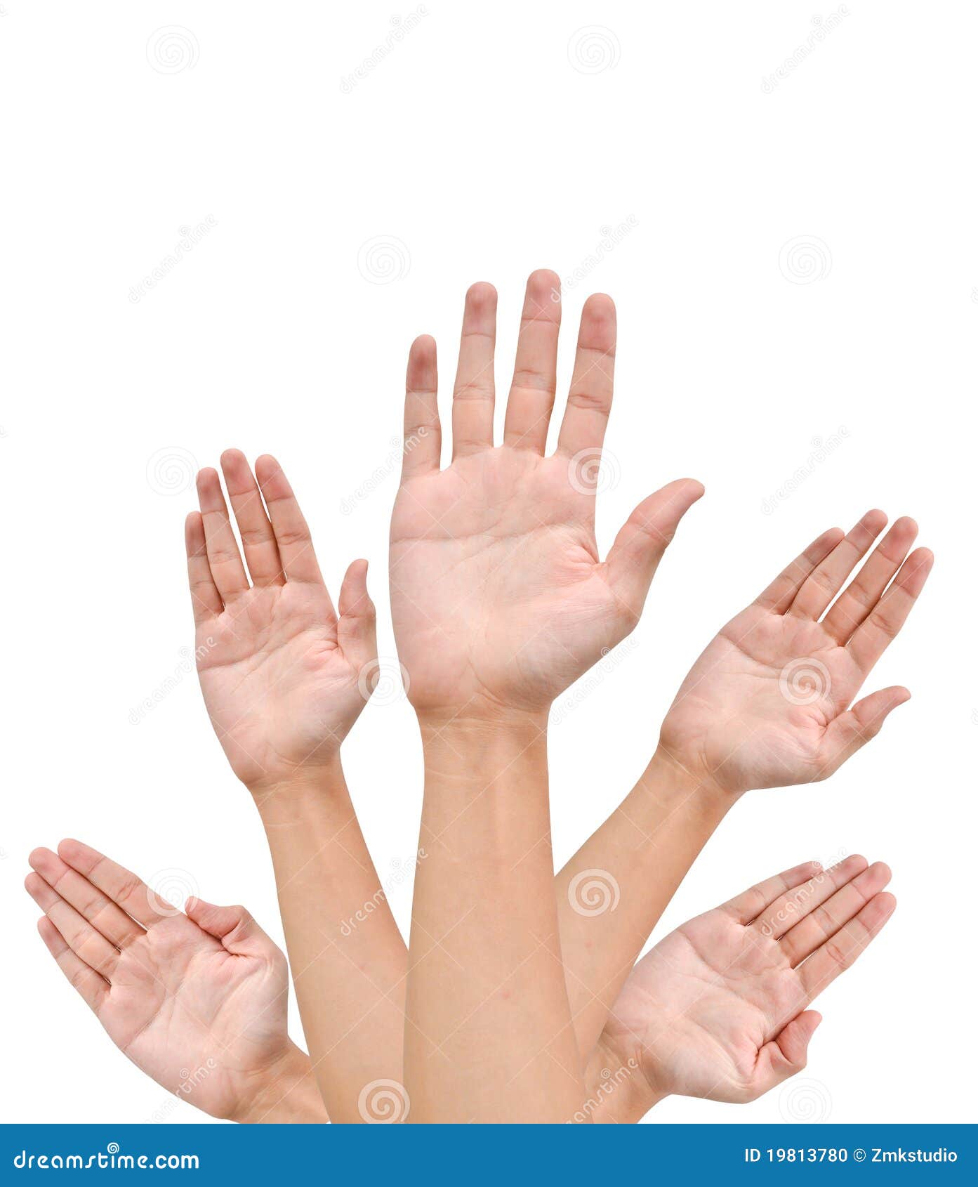 Muchas Manos Levantan Arriba Para Arriba Foto de archivo - Imagen de ...