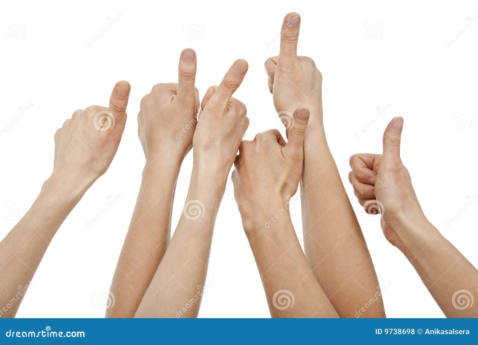 Muchas Manos Que Dan Los Pulgares Para Arriba Foto de archivo - Imagen ...