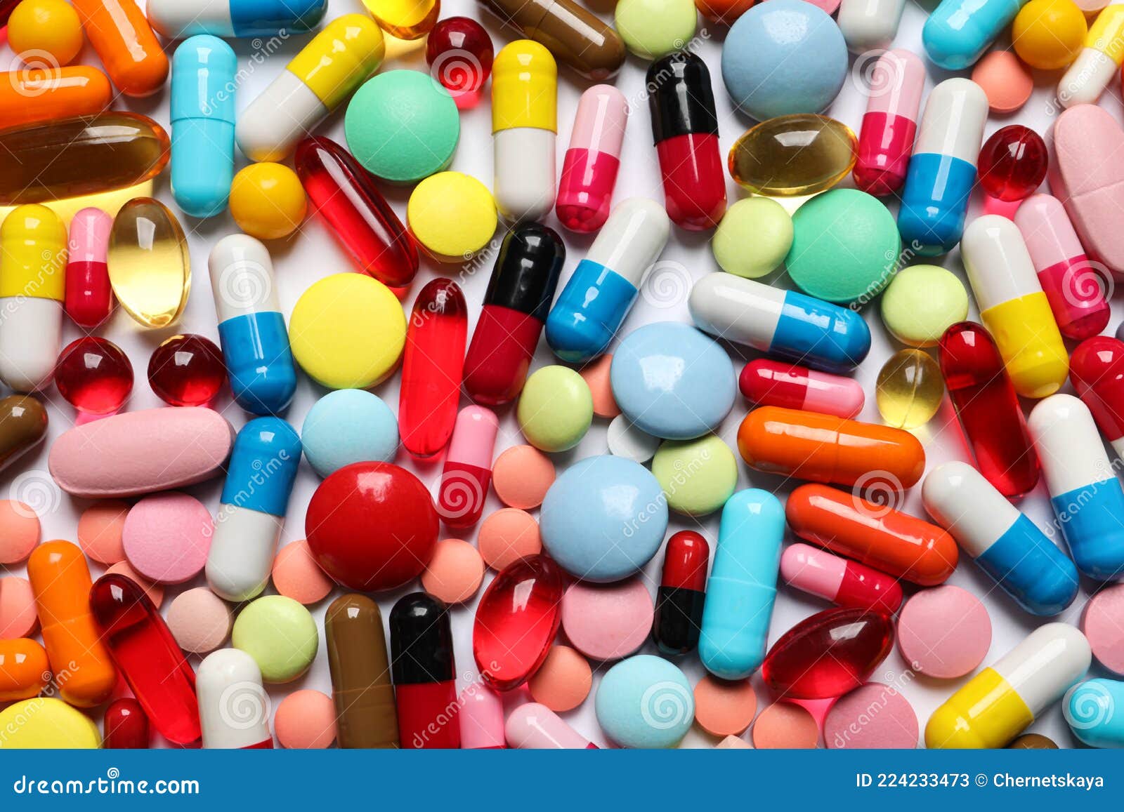 Muchas Pastillas De Colores Diferentes Como Vista Superior De Fondo ...