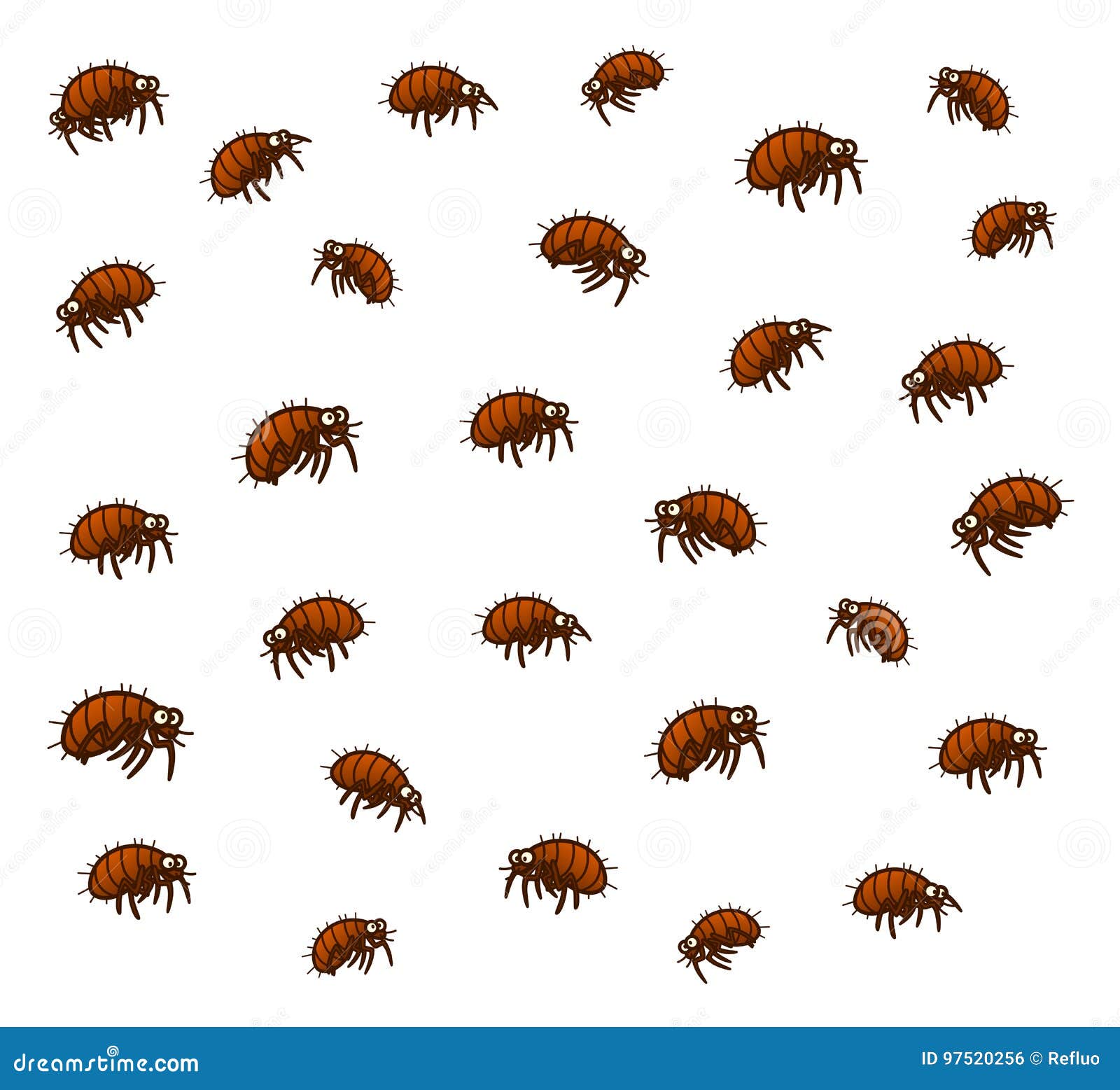 Muchas pulgas ilustración del vector. Ilustración de bichos - 97520256