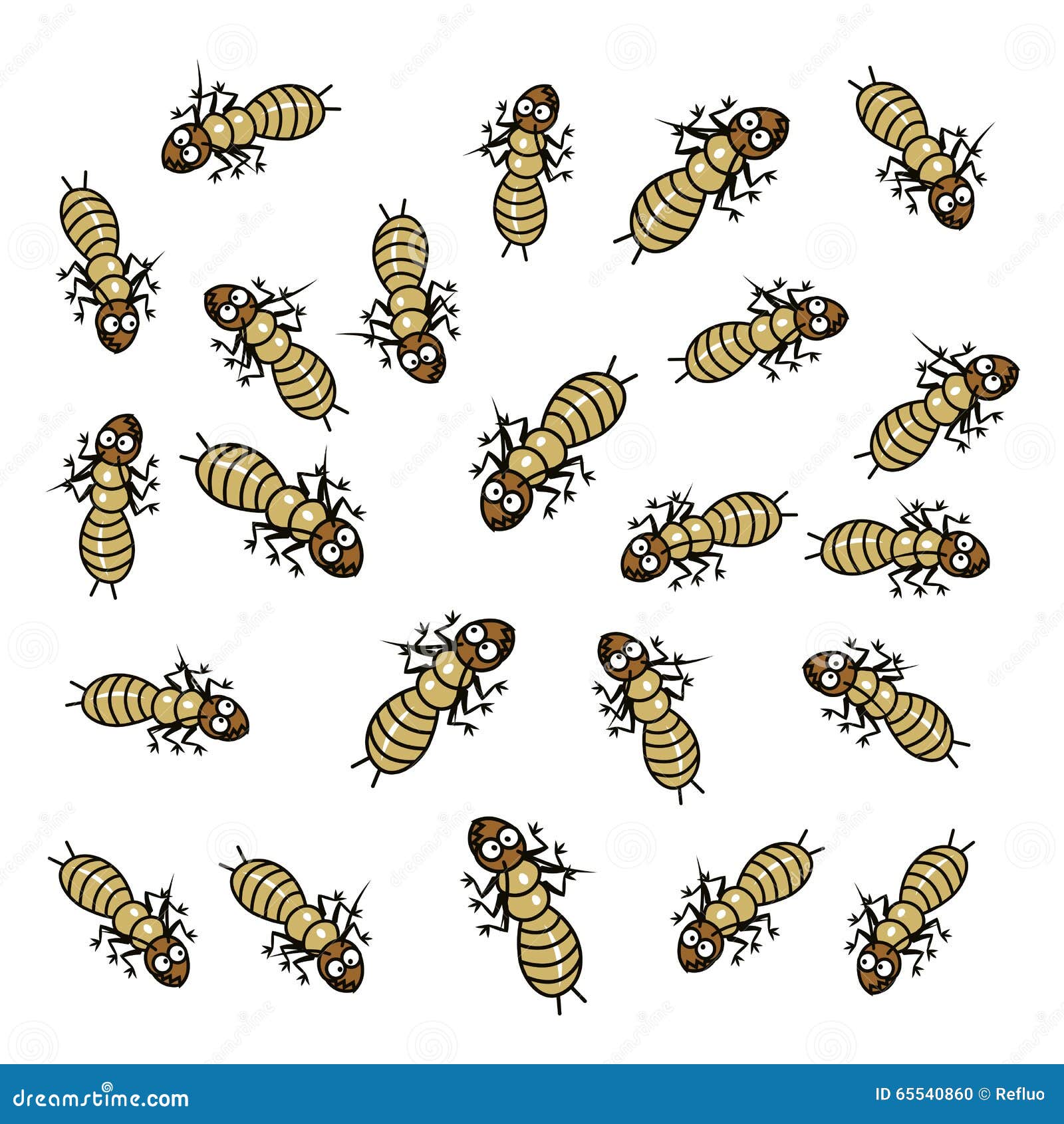 Muchas termitas ilustración del vector. Ilustración de blanco - 65540860