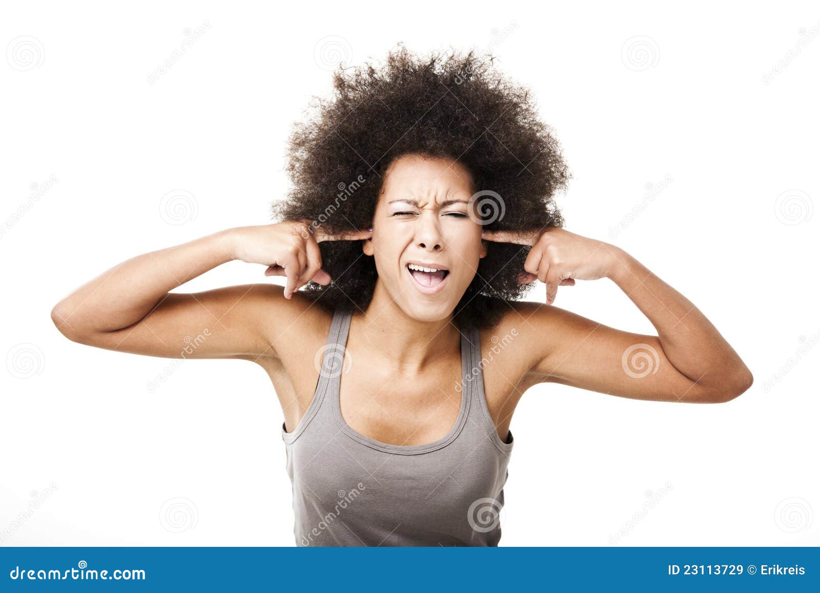 A mucho ruido imagen de archivo. Imagen de hembra, sordo - 23113729