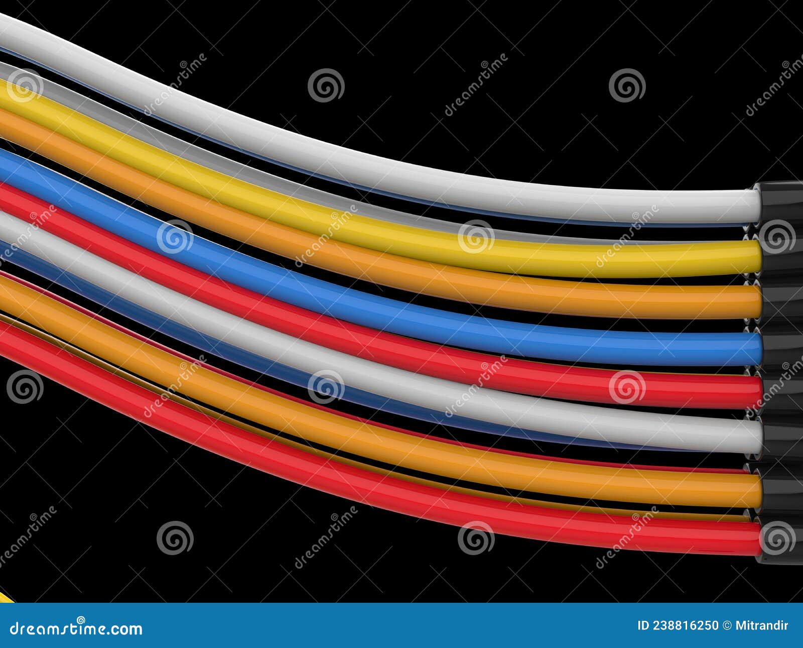 Muchos Cables De Colores Conectados Stock de ilustración - Ilustración ...