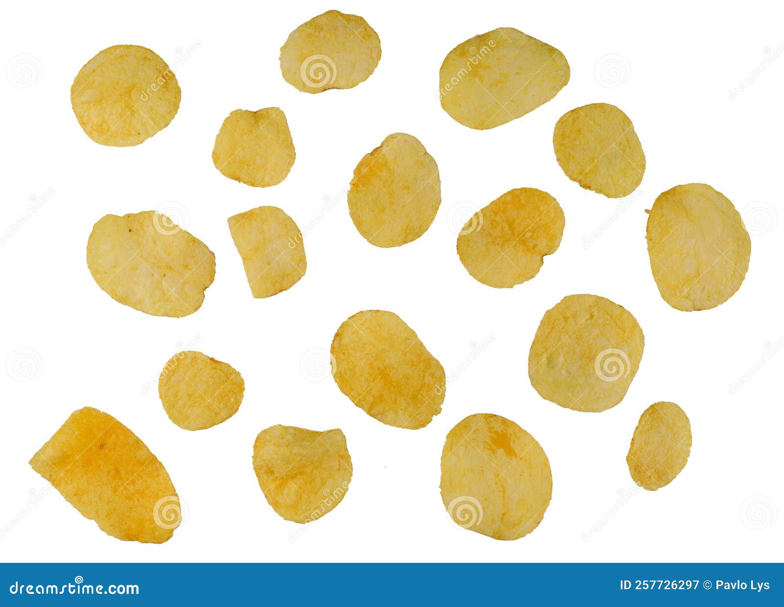 Muchos Chips En Aislado Blanco. Papas Fritas Imagen de archivo - Imagen ...