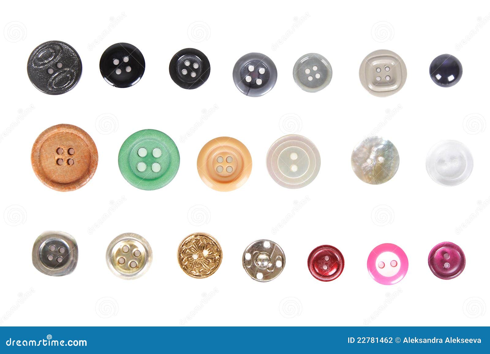 Muchos Diversos Botones Aislados Foto de archivo - Imagen de modelo ...