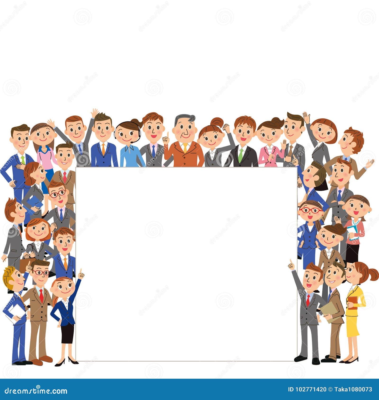 Muchos empleados ilustración del vector. Ilustración de tarjeta - 102771420