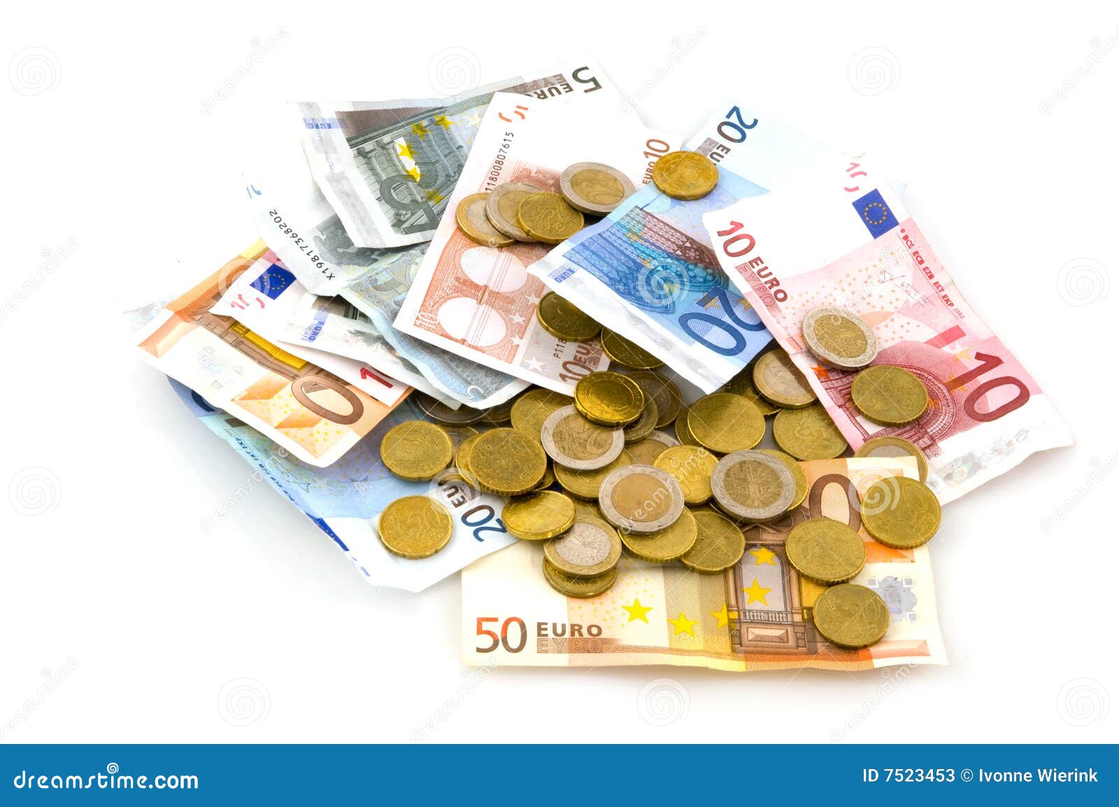 Muchos euros imagen de archivo. Imagen de blanco, billetes - 7523453