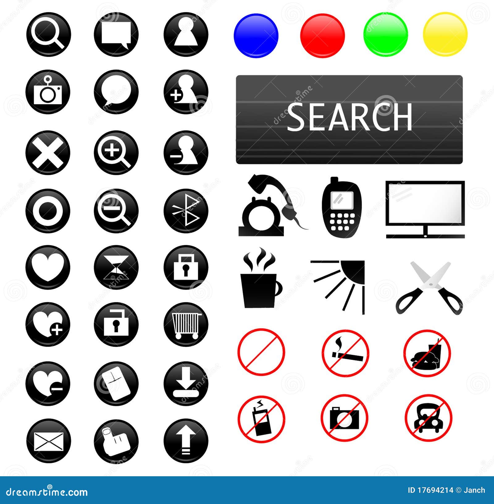 Muchos iconos del Web ilustración del vector. Ilustración de grande ...