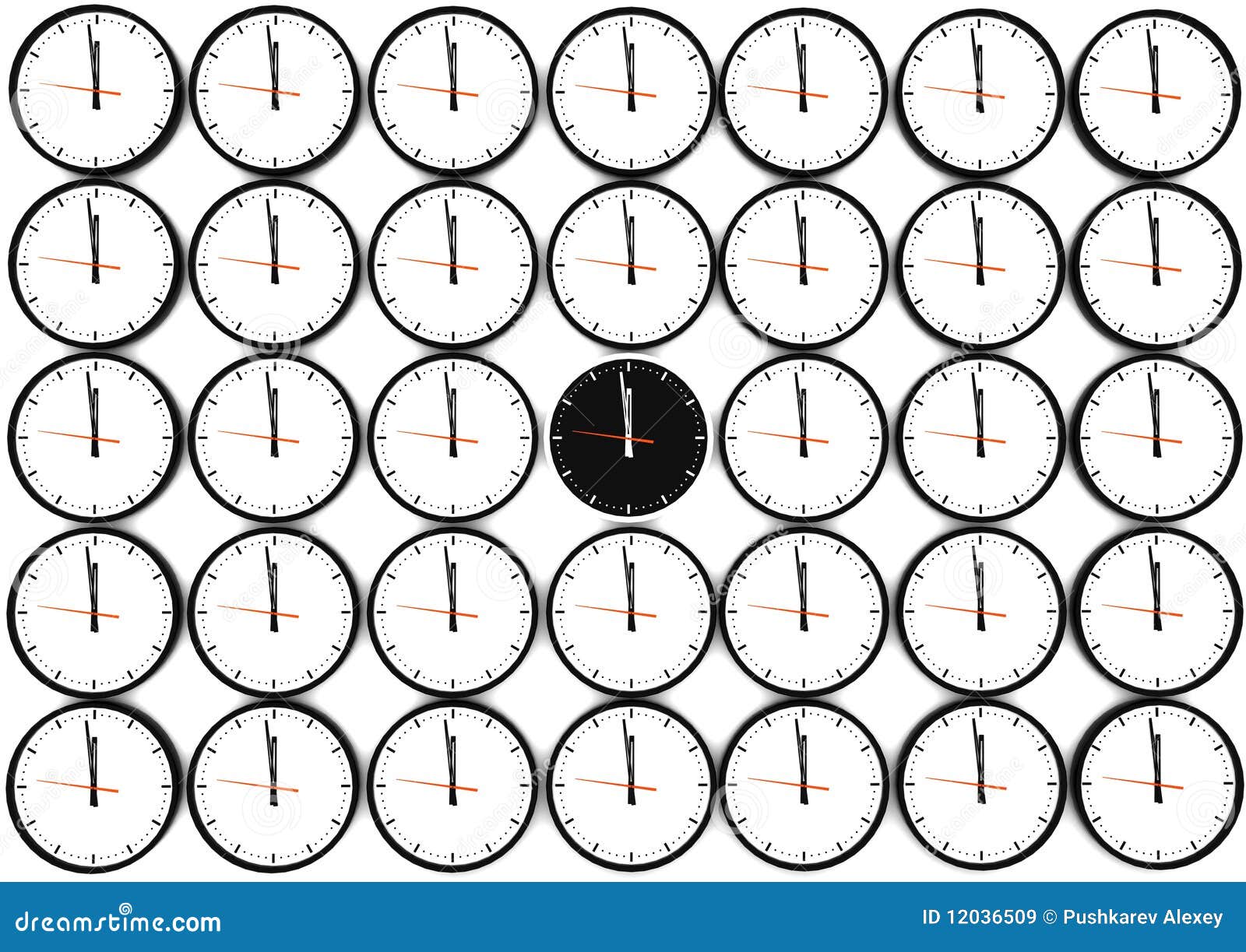 Muchos relojes stock de ilustración. Ilustración de minuto - 12036509