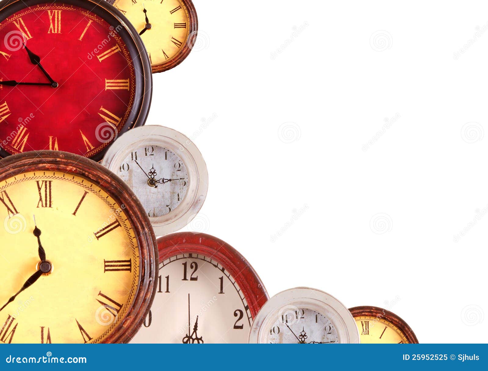 Muchos Relojes En Un Fondo Blanco Imagen de archivo - Imagen de estilo ...