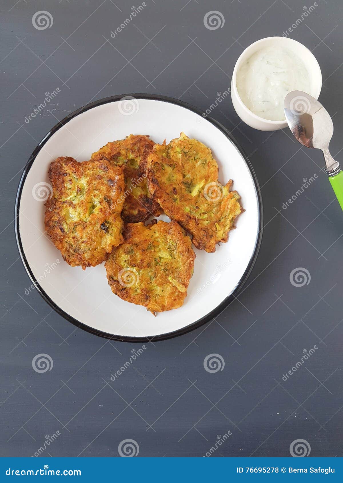 Mucver, Turkish Zucchini Meal Stock Photo - Image of cooking, tasty ...
