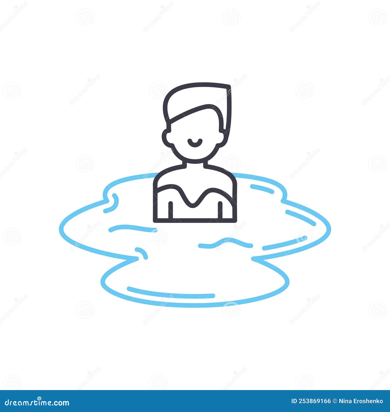 Mud Bath Line Icon, Outline Symbol, Vector Illustration, Concept Sign ...