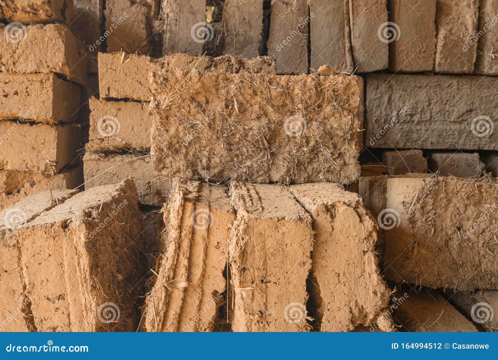 Mud Bricks or Clay Bricks for Building Clay House Stock Photo - Image ...