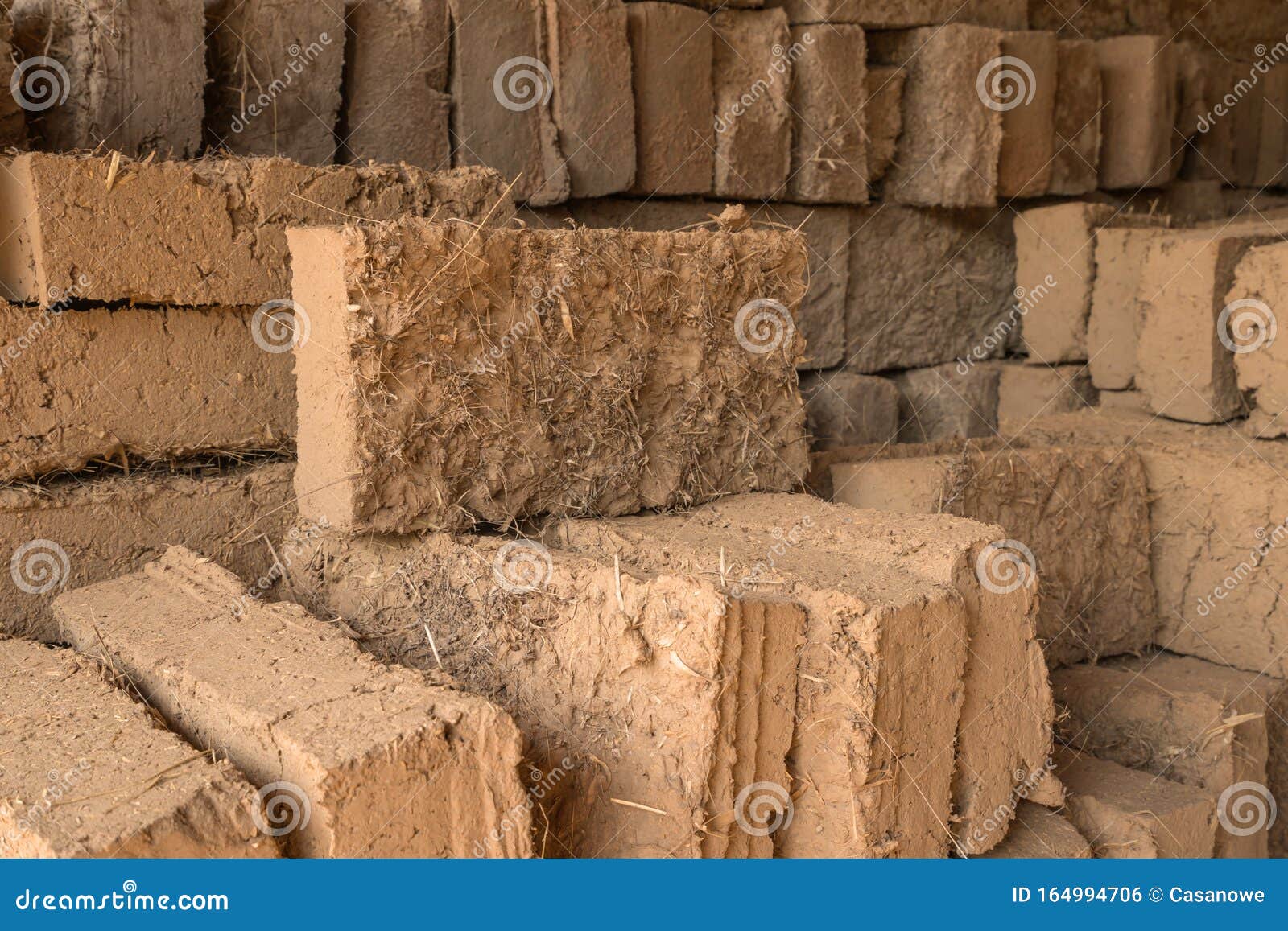Mud Bricks or Clay Bricks for Building Clay House Stock Photo - Image ...